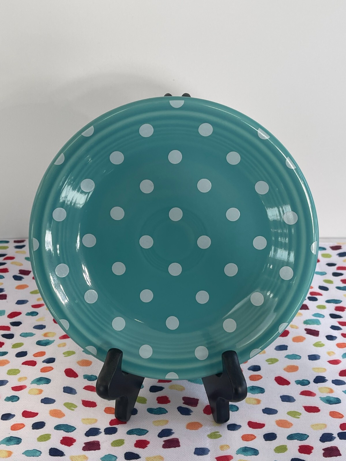 Fiestaware Turquoise Dot Salad Plate Fiesta Blue Exclusive Dots | eBay