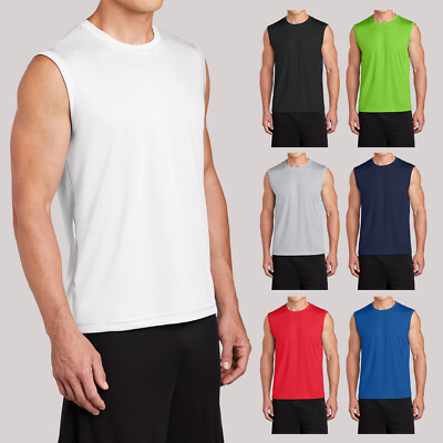 Sport-Tek ST352 Men's SLEEVELESS MUSCLE T-SHIRT PosiCharge Competitor ...