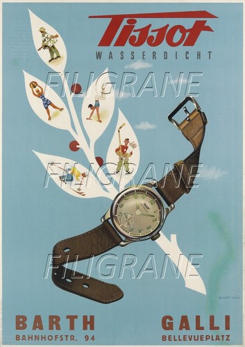 TISSOT MONTRE Ryns - POSTER HQ 40x60cm d'une AFFICHE VINTAGE ...