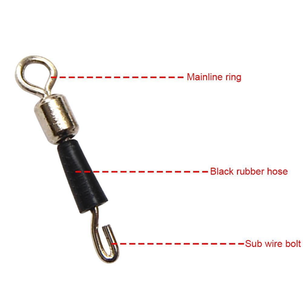 50x Fishing Bearing Rolling Swivel Solid Ring Fast Link Hook Connectors ...