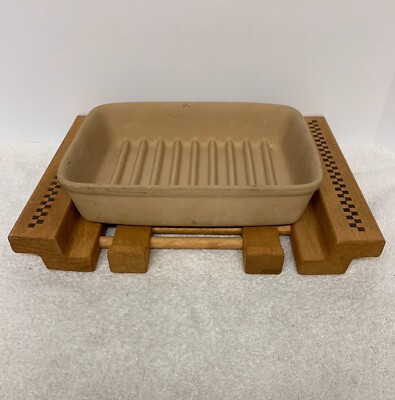 Pampered Chef Wood Stoneware Casserole Expandable Trivet DISH NOT ...