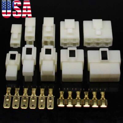6.3mm Pin Plug Electrical Wiring Multi-Connector Terminals 1/2/3/4/6/8 ...