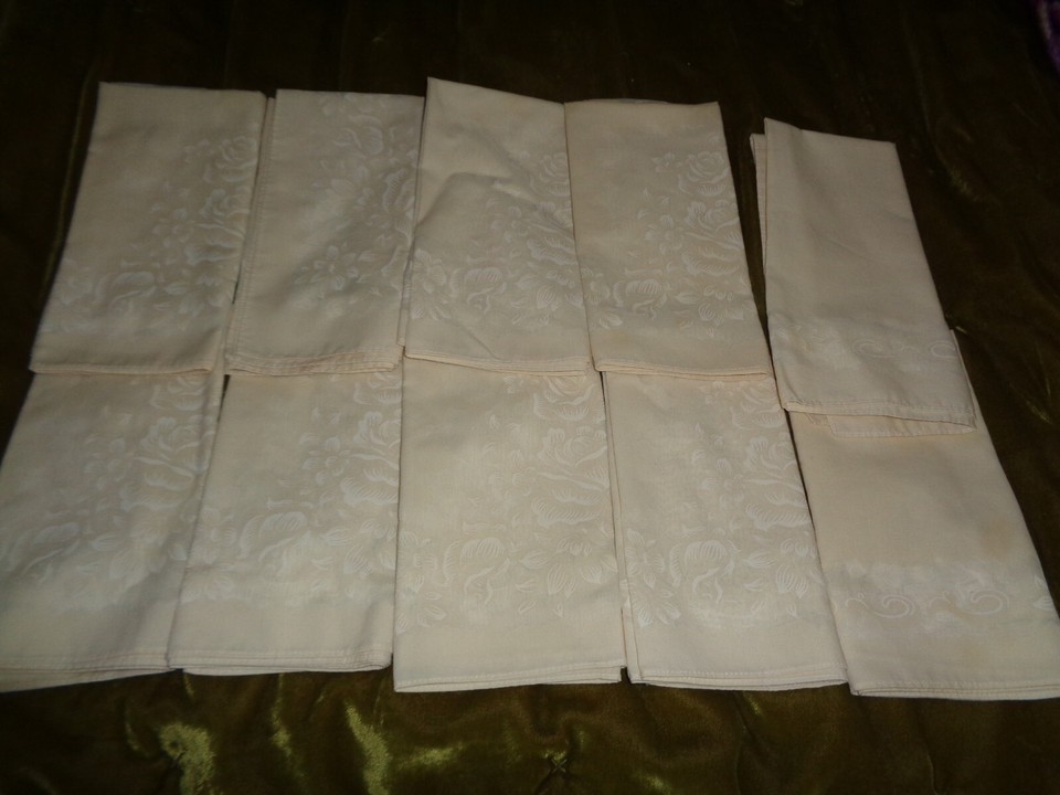 6 Handmade Square Off White Cream Cloth Napkins 16" by 16" | eBay