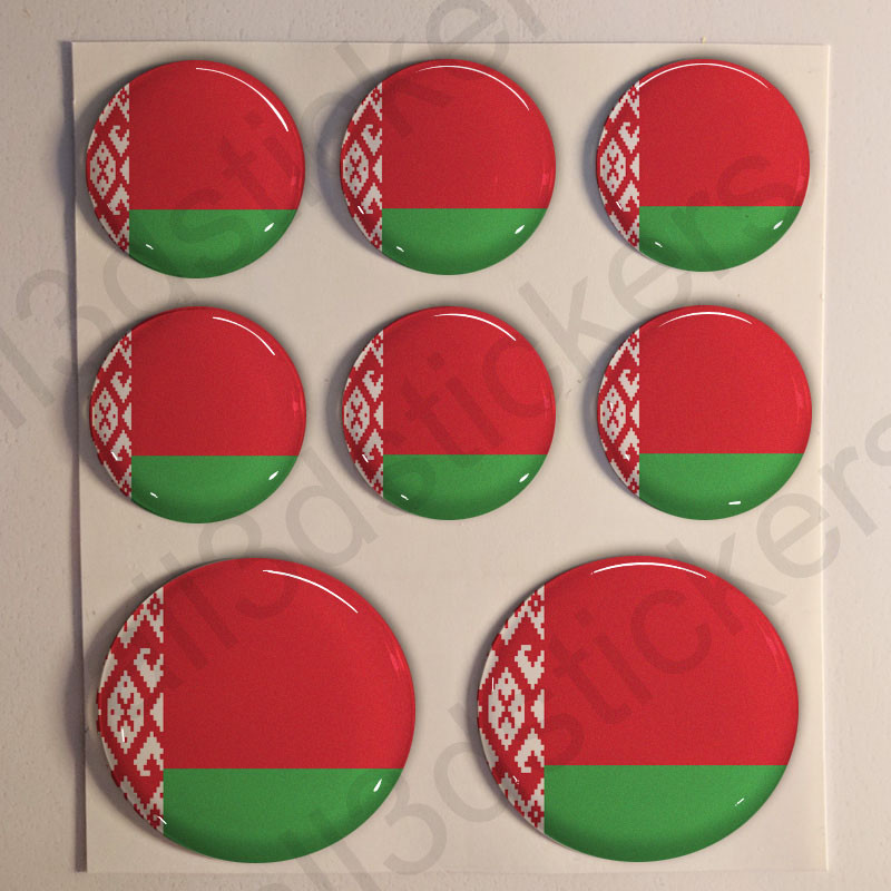 Stickers Belarus Gel Domed Resin 3D Flags Belarus Vinyl Sticker Decals ...