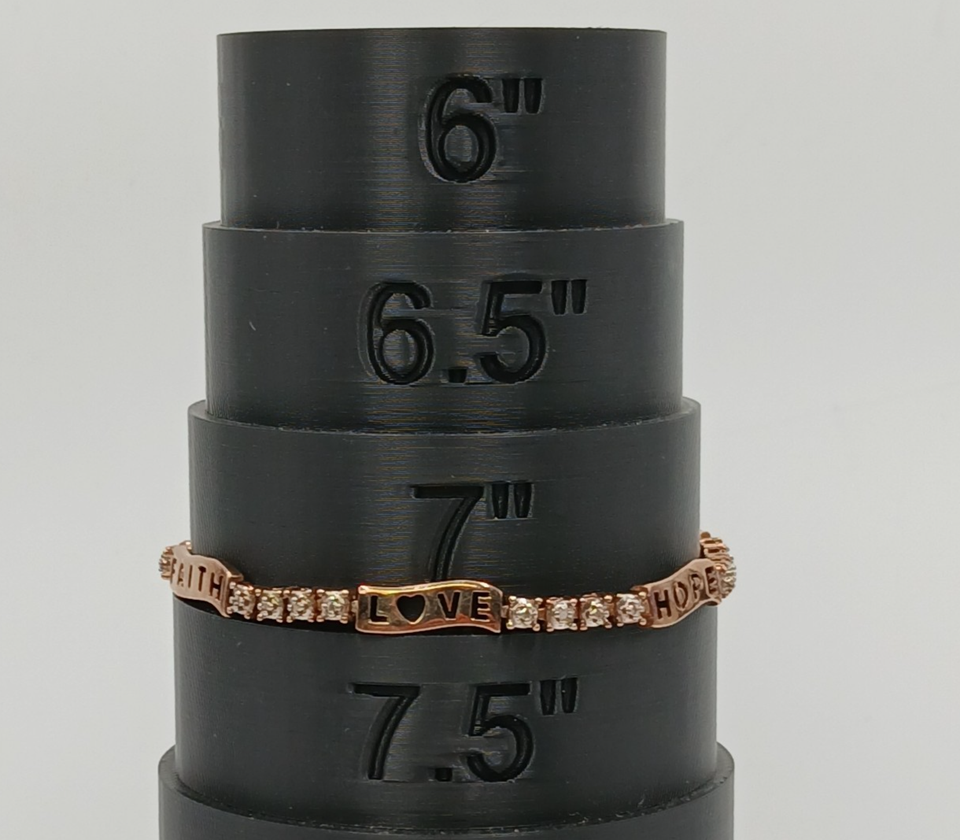 925 Ross Simons Love Hope Faith Bracelet 7.5in Vermeil Sterling Silver ...