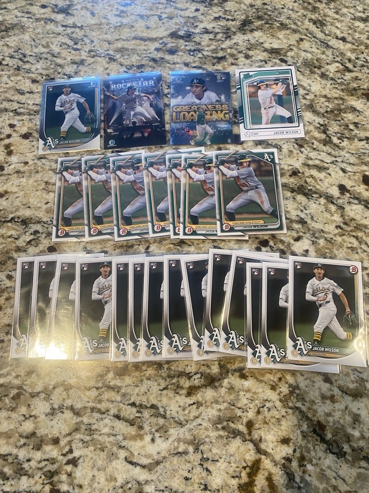Jacob Wilson Rookie Card Lot (25)Topps Bowman - HUGE LOT ⚾️🔥MOJO! | eBay