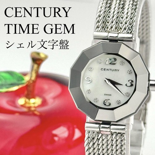 Century Lady Watch 718 Gem Cut Glass 8P Diamond quartz women | eBay
