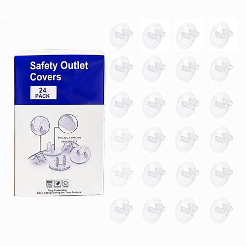 Baby Safety Clear Outlet Covers (24 Pack), Durable Plastic Plug Covers ...