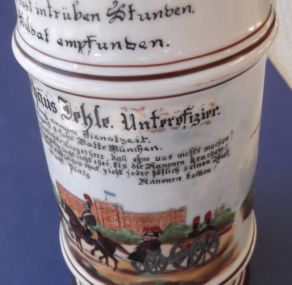 Early Style Pre-WWI German 1 Liter Regimental Stein - 1st Bavarian ...