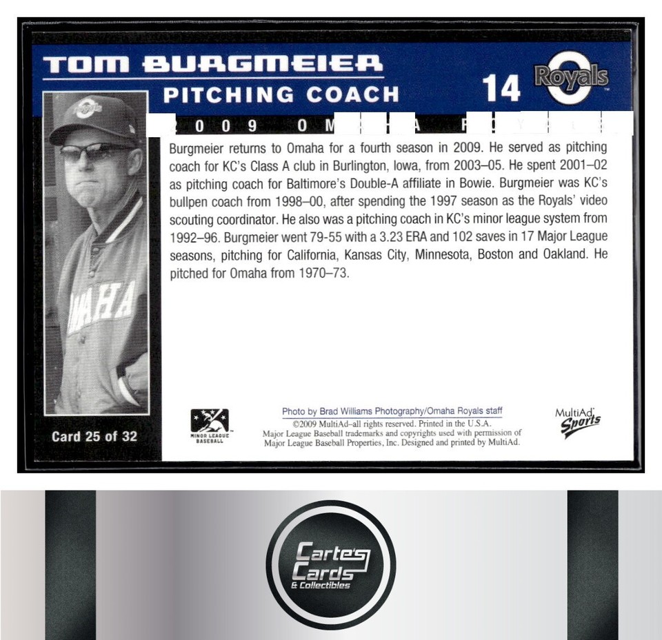 Tom Burgmeier 2009 Multi-Ad Omaha Royals #25 Kansas City | eBay
