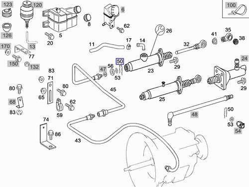 Mercedes Clutch Master Cylinder Pipe Union Clip Circlip A0002951173 ...