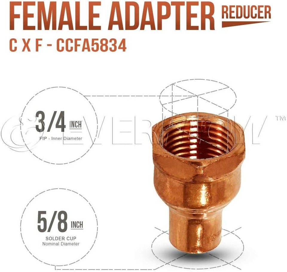 Female Adapter Reducing Fitting with Sweat x FIP Copper Connection | eBay