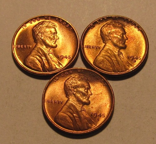1945 1945 D 1945 S Lincoln Cent Penny - BU Condition - 64SU | eBay