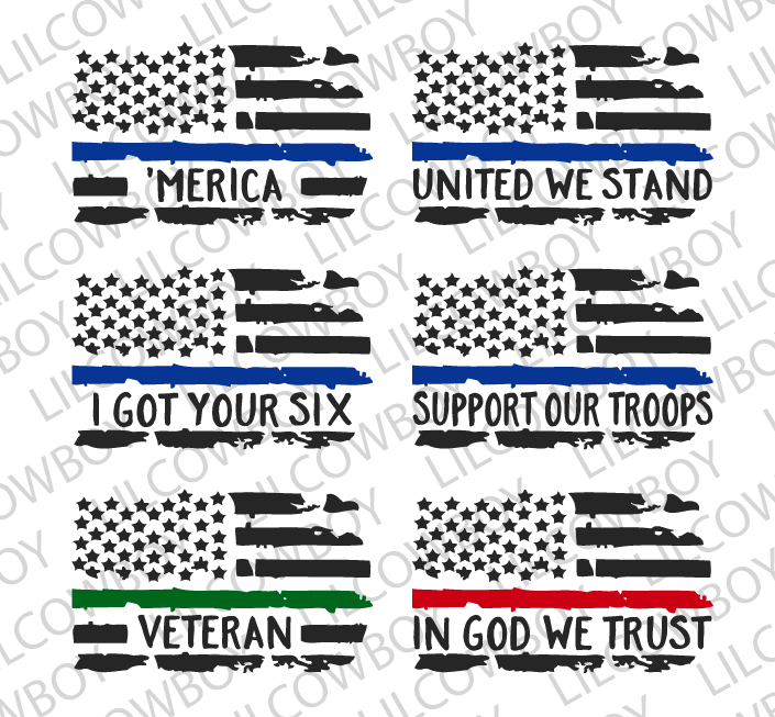 Distressed Blue line SUPPORT OUR TROOPS flag Hood sticker decal Fits ...