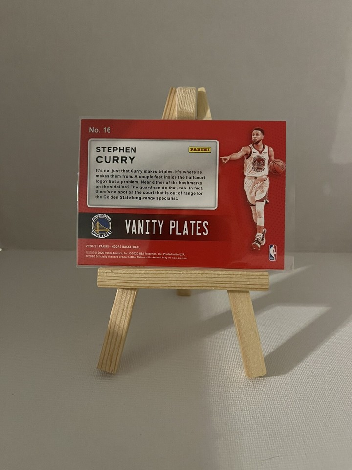 NBA Hoops 2020-21 Vanity Plates Stephen Curry Golden State Warriors #16 ...