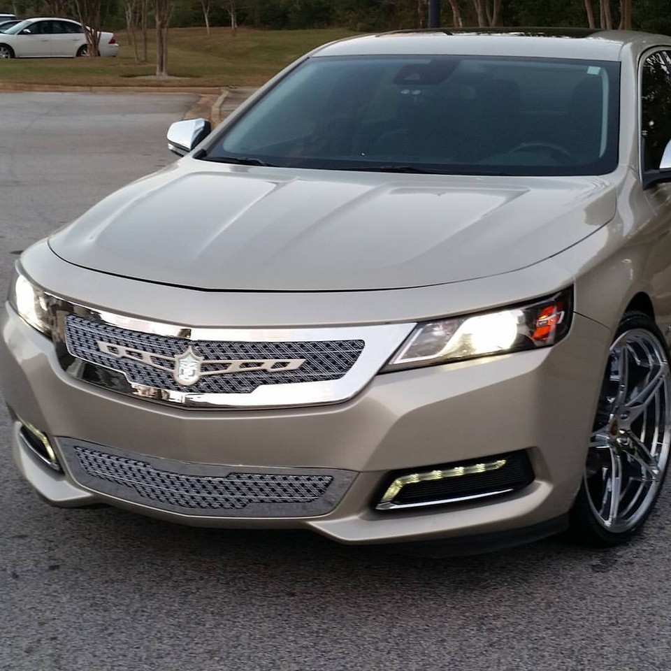 2014-2020 Chevy Impala Chrome Grill Triple Weave Mesh Tiarra Grille LED ...