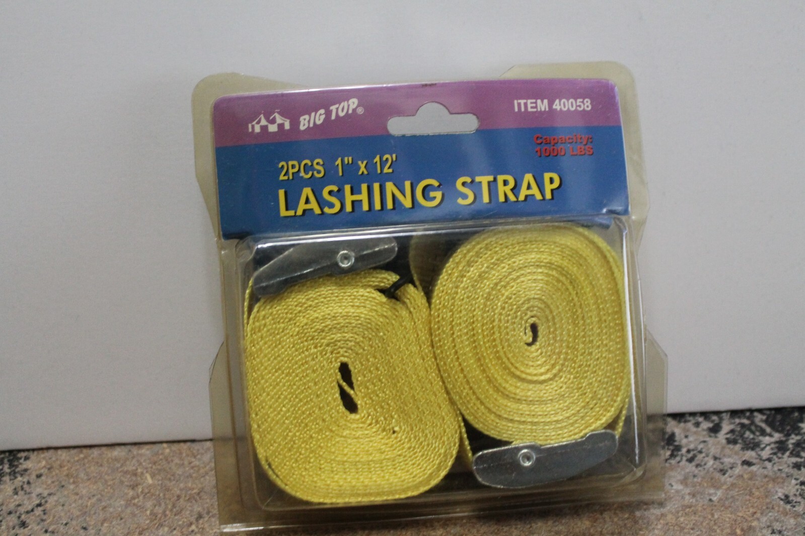 BIG TOP Lashing Strap 1"x12" (2 pieces) 1000 lb capacity yellow NEW | eBay