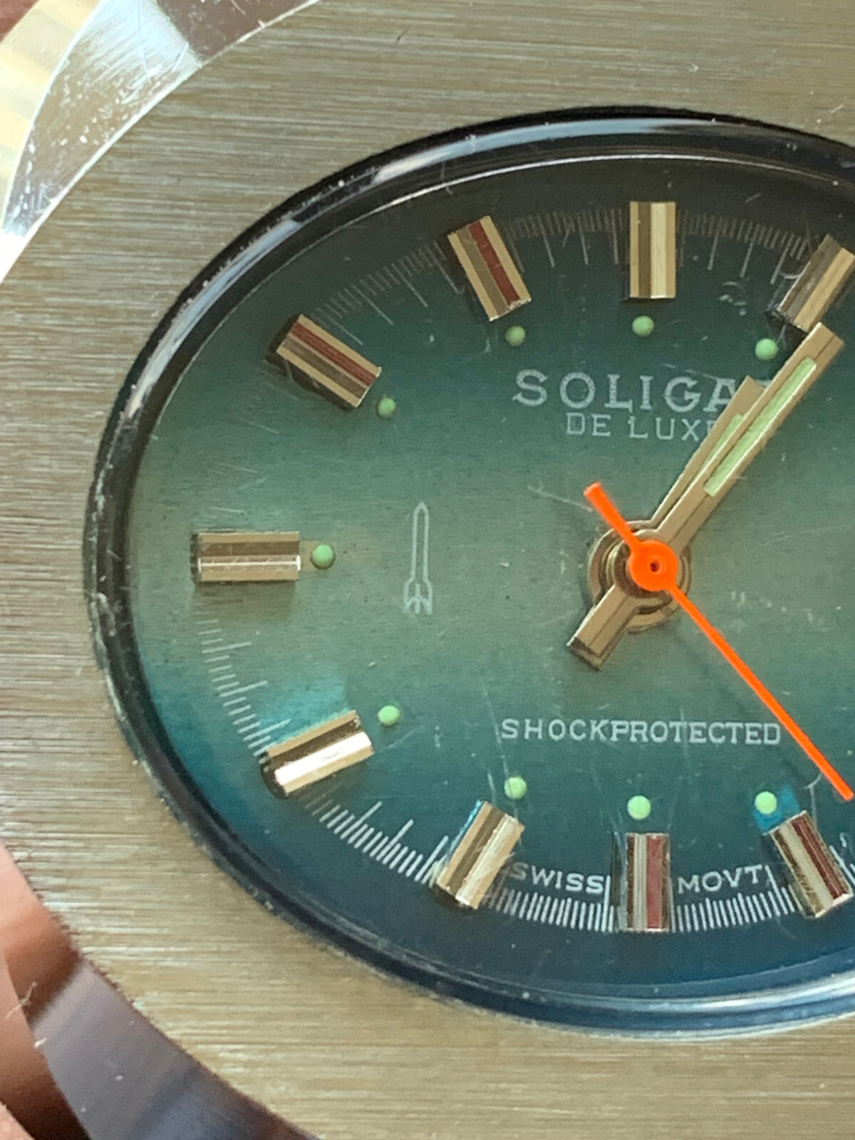 Vintage Retro Futuristic Space Era Spaceman Soligar Swiss Wrist Watch ...