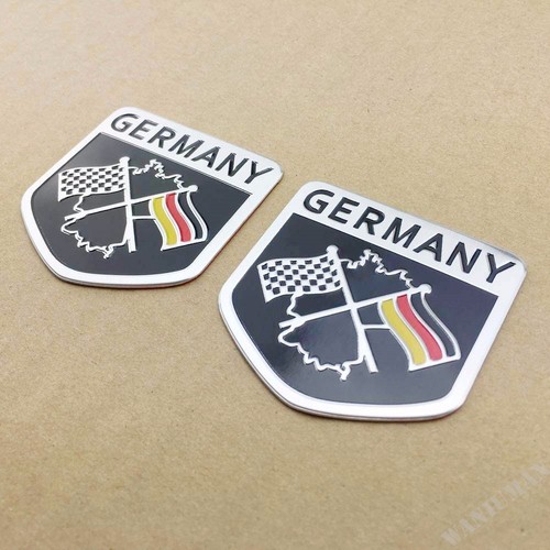 2pcs Germany Flag Emblem Car Auto Trunk Lid Rear Badge Decal Stickers ...