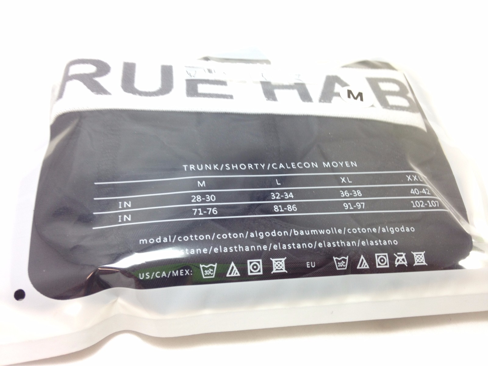 $95 True Habit Mens Underwear Black Boxer Brief Microfiber Trunk M ...