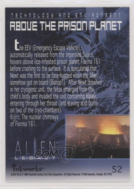 1998 Inkworks Alien Legacy Above The Prison Planet #52 0w8 | eBay