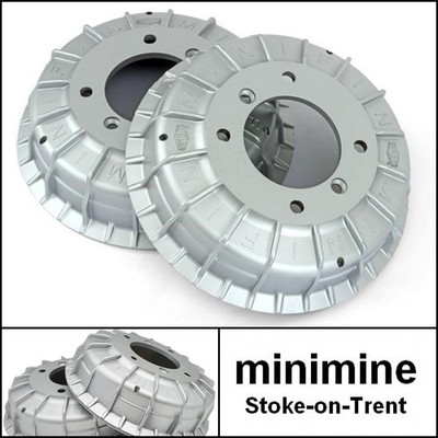 Classic Mini Alloy SuperLite Finned NON Spaced Drums PAIR Front Or Rear ...