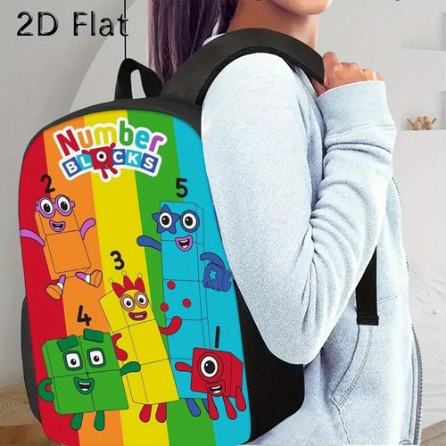 Numberblocks Backpack Vibrant Cartoon Design Numbers 15 | eBay