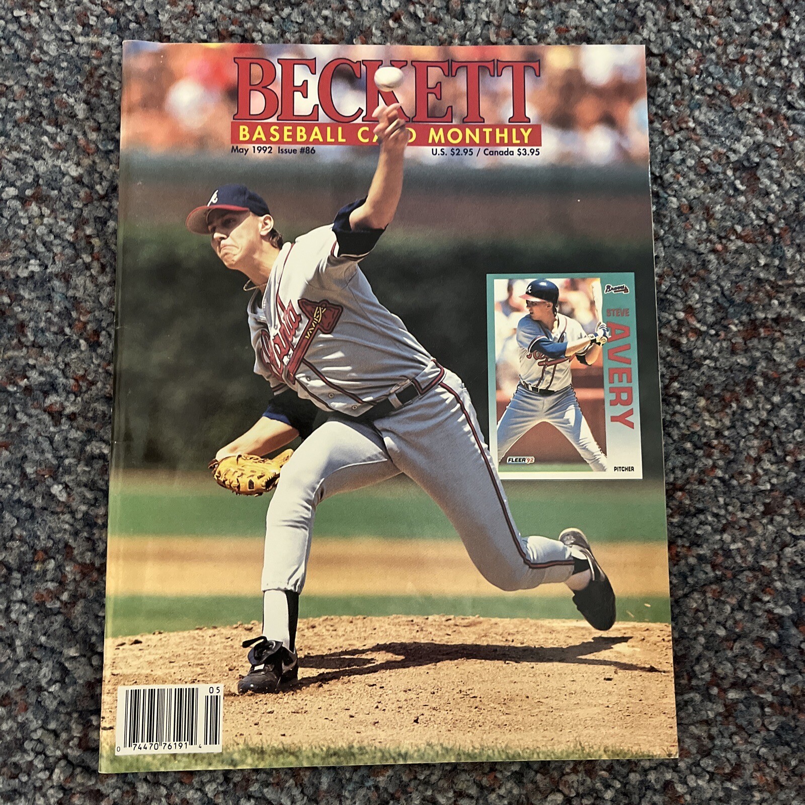 May 1992 Beckett Baseball Card Monthly Magazine Issue #86 - STEVE AVERY ...