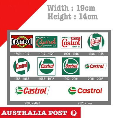 CASTROL Motor Oil Vintage 1899 To Now Logo Board Large Sticker | eBay ...