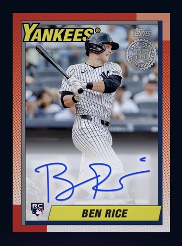 2025 MLB TOPPS Series 1- 1990 Rookie Autograph-BEN RICE (Topps Bunt ...