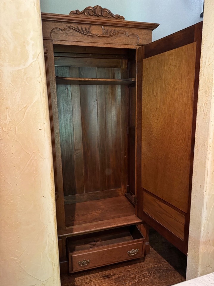 antique tiger oak chifferobe armoire wardrobe | eBay