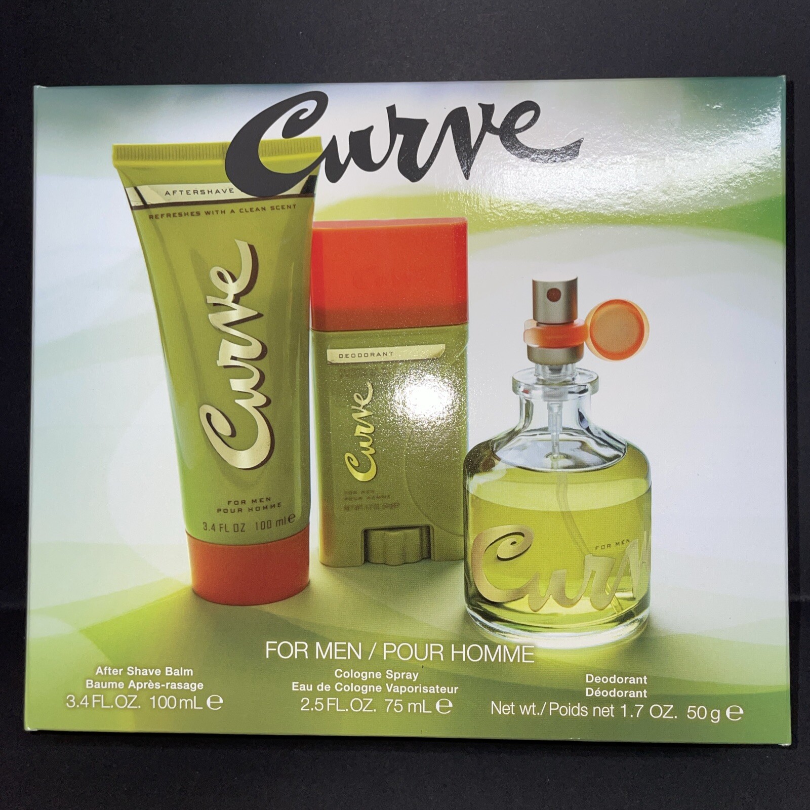 Curve For Men Pour Home Gift Set W/Cologne/Deodorant/Aftershave Balm | eBay
