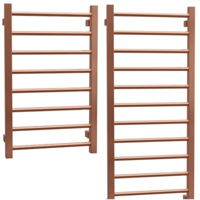 Rose Gold Towel Rail Ladder Bathroom Straight Warmer Two Sizes 500mm x ...