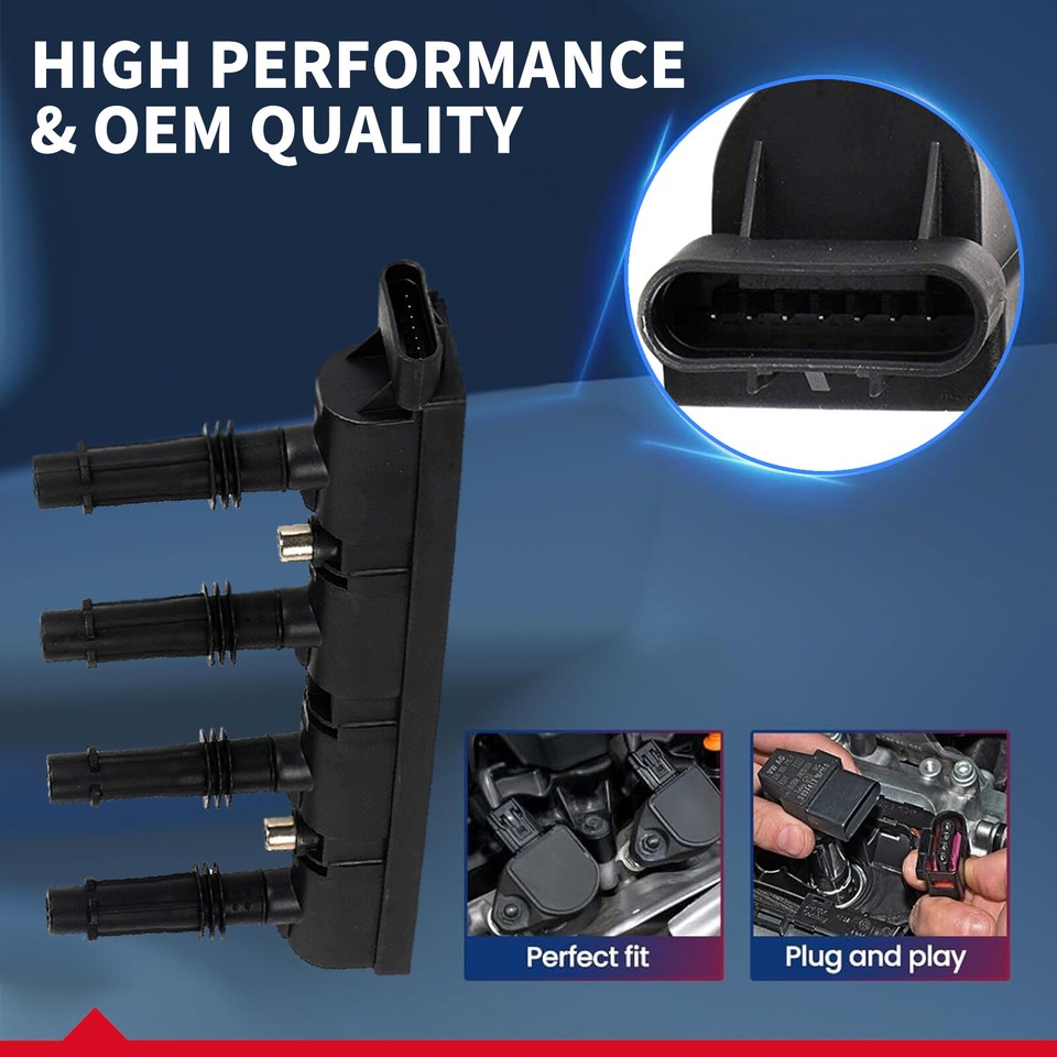 Ignition Coil + 4pcs Iridium Spark Plugs For 1.4L Buick Chevy Cruze ...