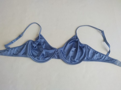 Victoria's Secret Blue Unlined Satin Underwire Bra 36C preowned | eBay