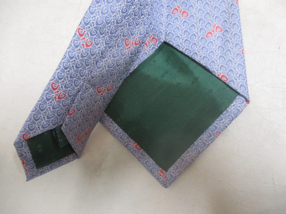 * NEW ZADI Andrews Ties Men's blue geometric dog silk Pattern 3.75 ...