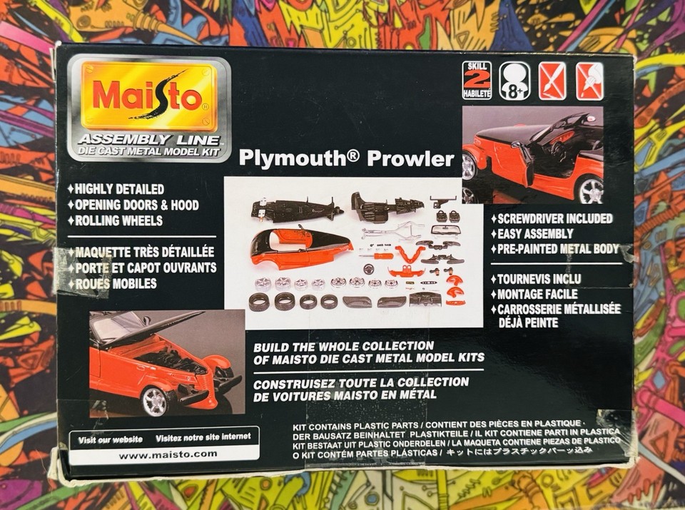 DIECAST METAL MODEL KIT MAISTO ASSEMBLY LINE Plymouth Prowler 1:24 RED ...