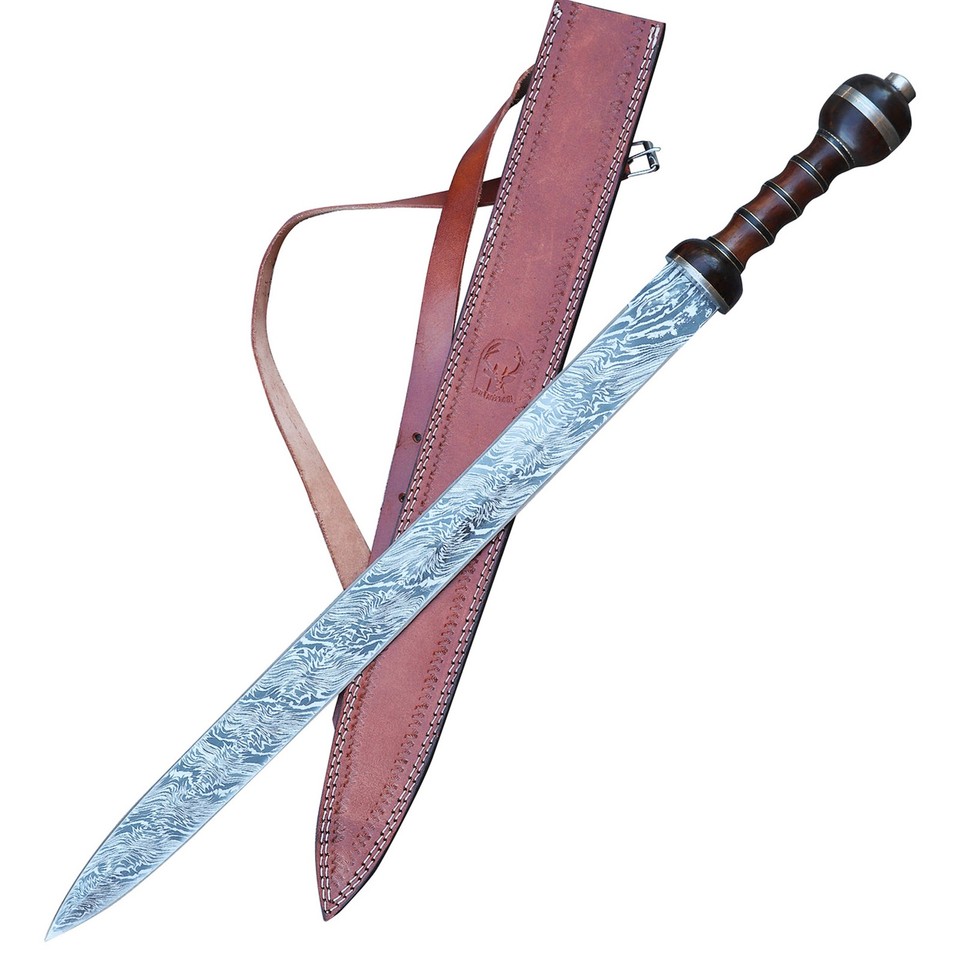Damascus Roman Gladius Sword Hand Forged Steel Legion Replica Firestorm ...