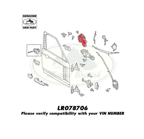 LAND ROVER FRONT DOOR LATCH RH RANGE SPORT RANGE ROVER LR078706 GENUINE ...