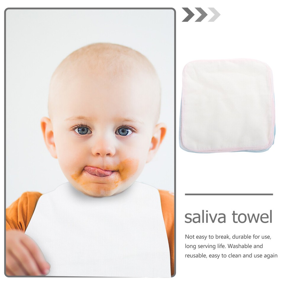 20Pcs Snap Baby Bib Newborn Face Towels Baby Wash Cloths Cotton Saliva ...