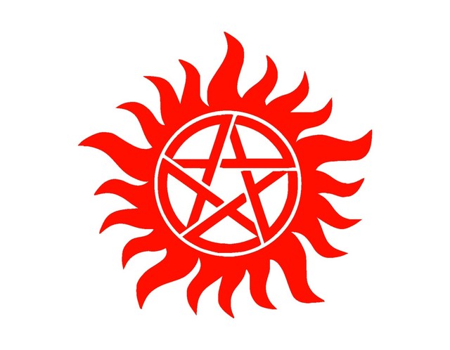 Anti Possession Symbol Vinyl Decal Sticker Red 4" Supernatural JDM Many ...