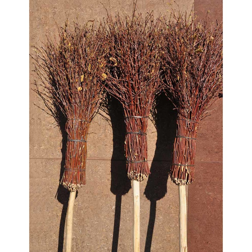 TRADITIONAL BESOM BROOM WITCHES BROOMSTICK GARDEN LEAF SWEEPING ...