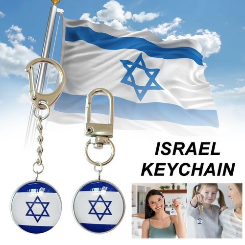 Israel Flag Cartoon Fashion Design Creative Keychains Cabochon Glass ...