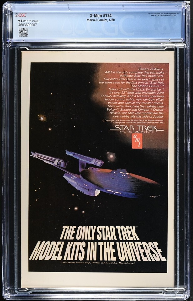 X-MEN 134 CGC 9.4 WPGS V1 MARVEL 1980! 1ST DARK PHOENIX! 94! 101! 120 ...