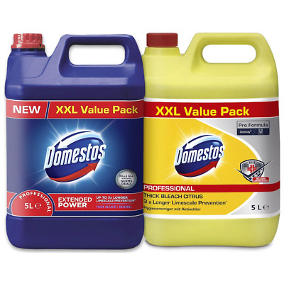 Domestos Professional Original & Citrus Thick Bleach Toilet Surface ...