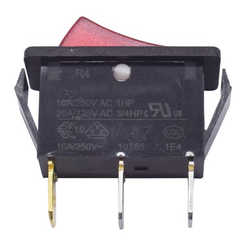 1PCS R4 16A 250VAC 20A 125VAC 3-Pins 2-Positions Rocker Switch Red Lamp ...