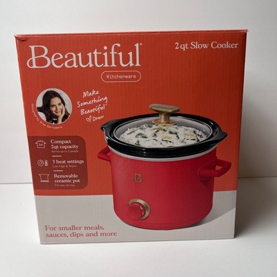 Beautiful Brand ~ 2 Quart ~ Slow Cooker ~ TOMATO RED by Drew Barrymore ...