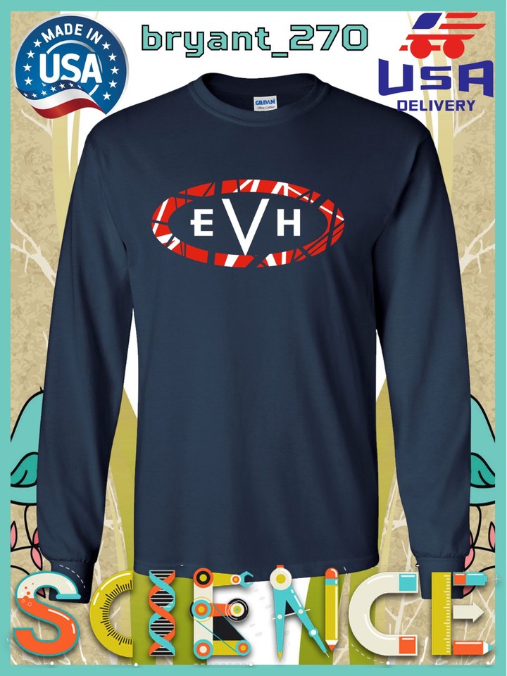 New EVH Guitars Amplifiers Logo Men's Long Sleeve T-Shirts American ...