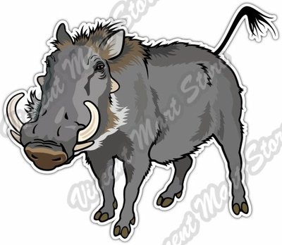 Common Warthog Pig Hog Wild Boar Car Bumper Window Vinyl Sticker Decal ...