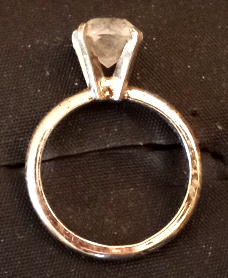 Vintage Silver Color Ring with White Stone Sizes (check in description ...